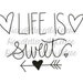 Handlettered Life is Sweet SVG,PNG,JPEG Files, for Cricut and ...