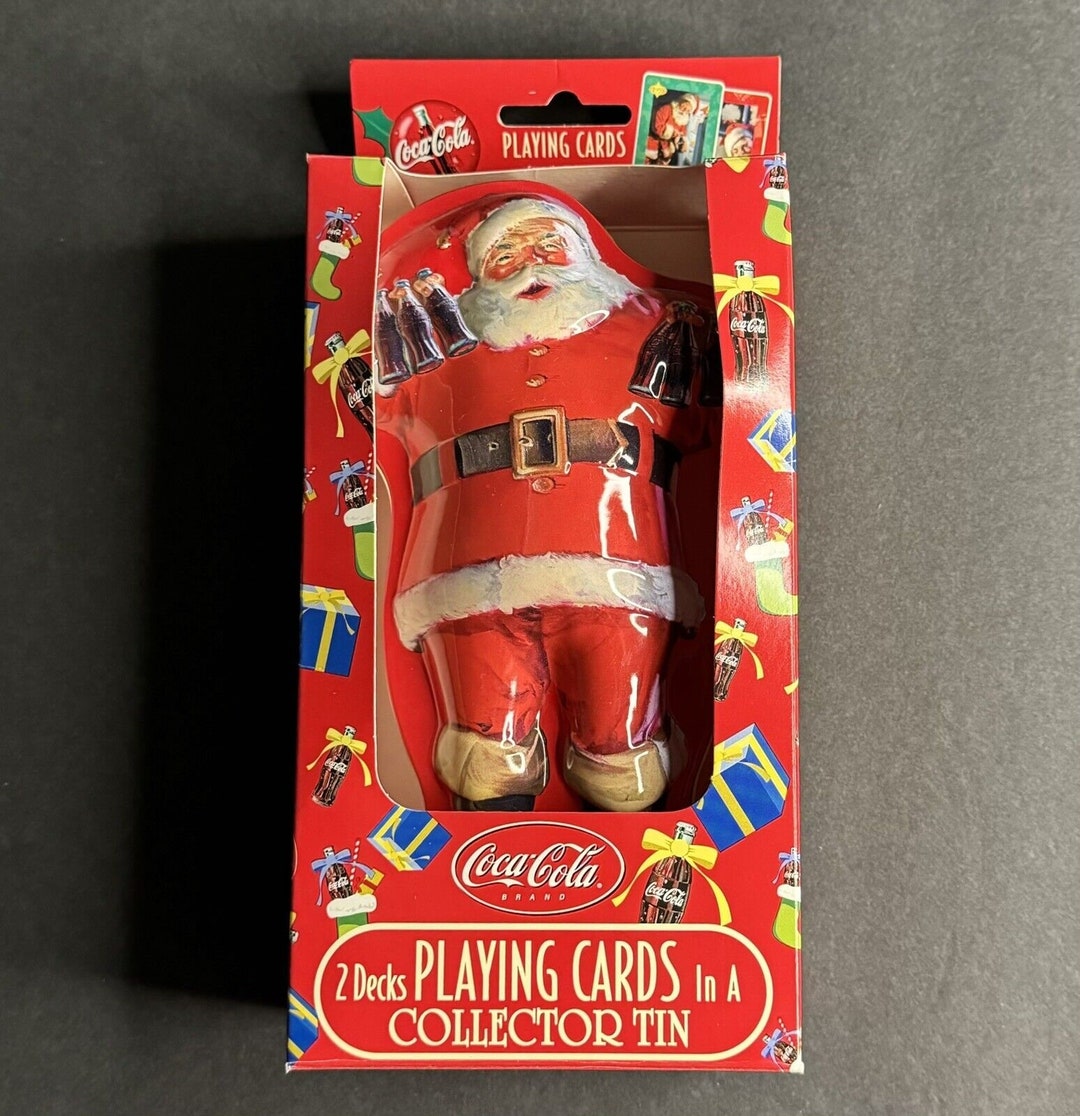 COCA COLA Vintage Coke Santa Claus Collector Tin With Playing Cards - Etsy