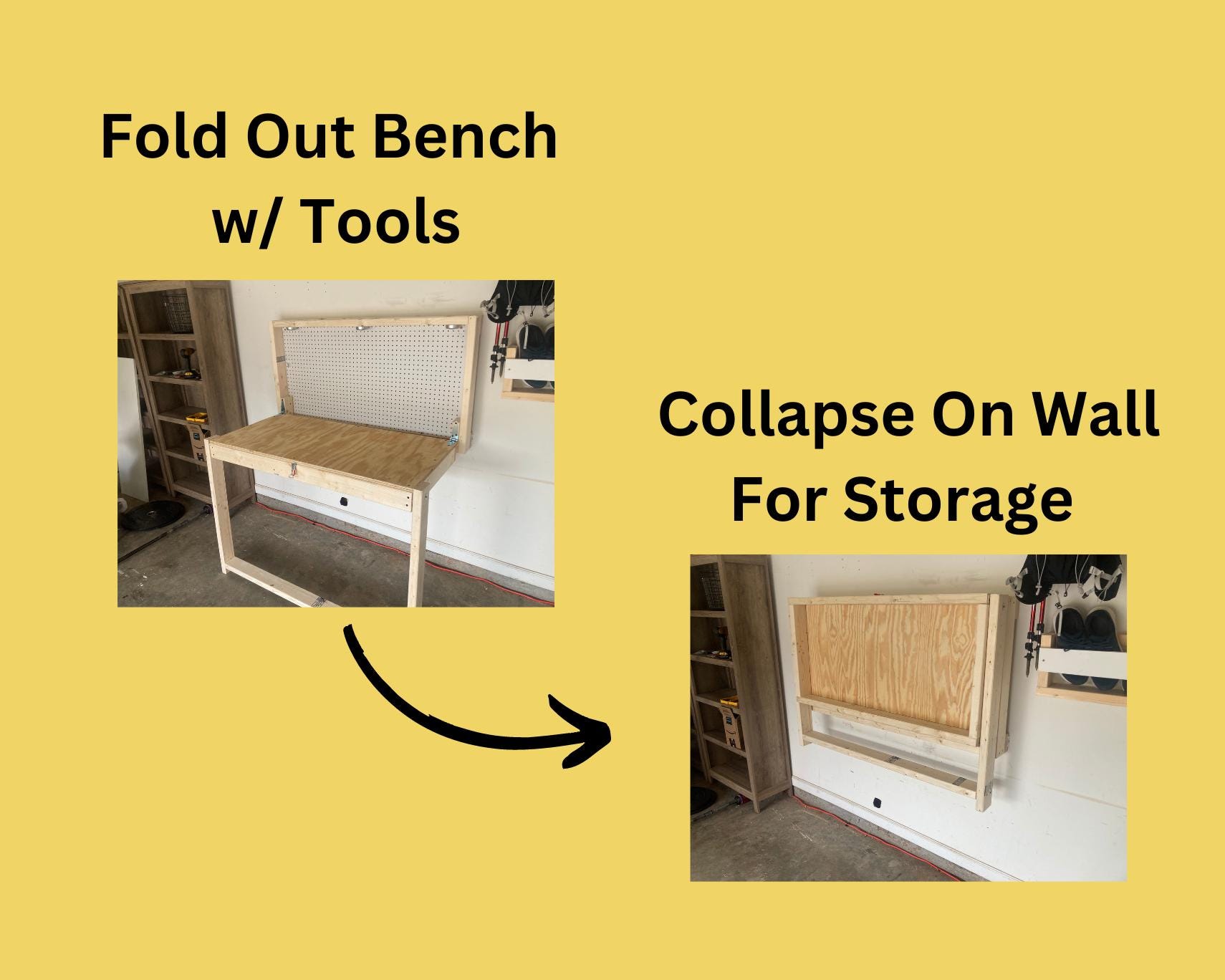 Garage Shop Workbench Plans: Collapsible Mobile & Folding Designs (PDF ...