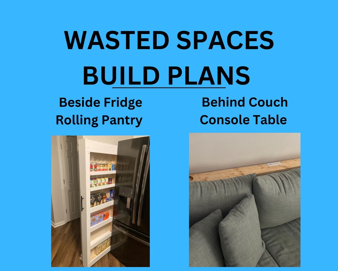 TWO Build Plans - Rolling Pantry Beside Fridge Build Plan - Couch ...