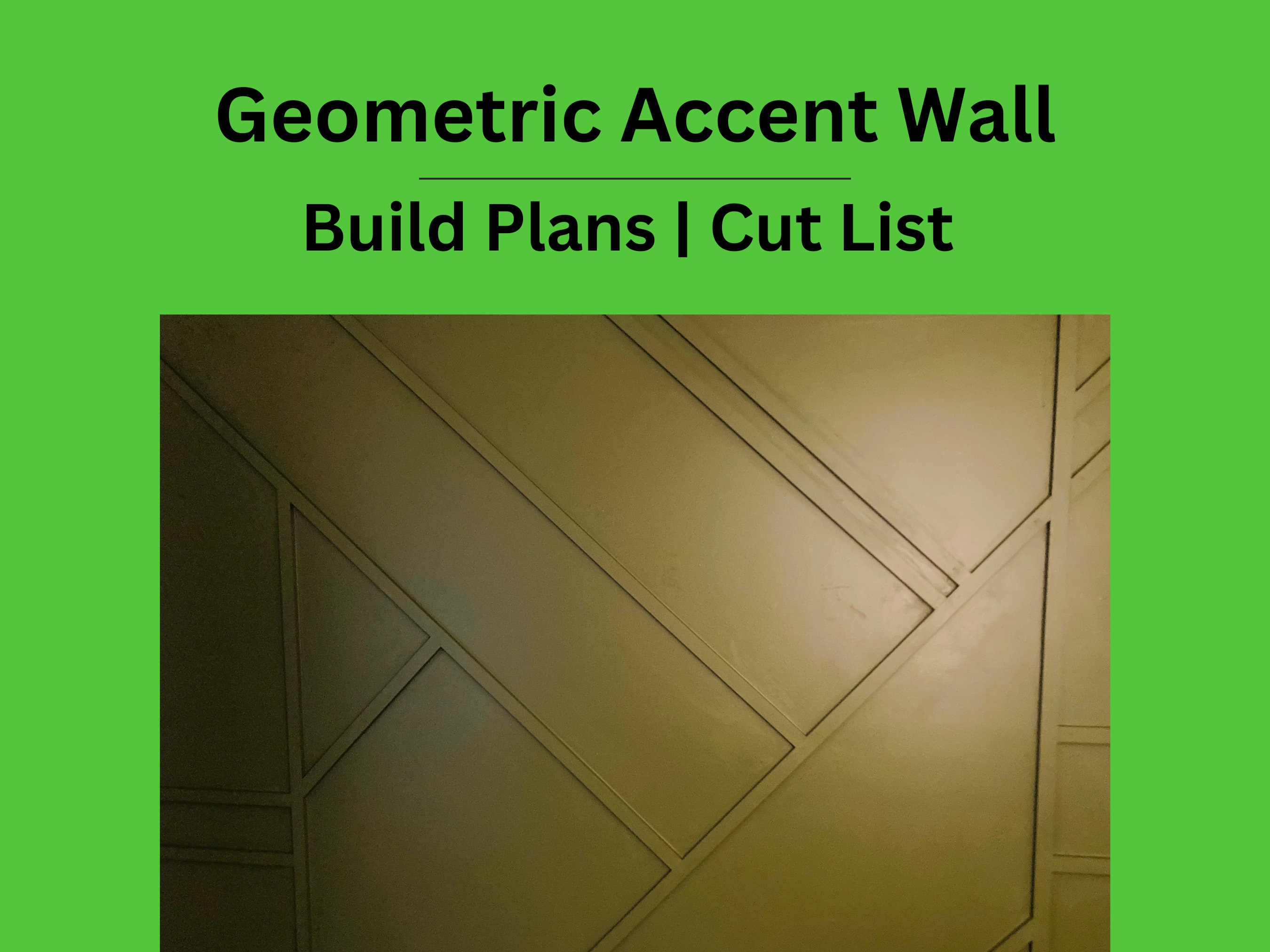 Geometric Accent Wall DIY Build Plan: Cut & Supplies List (PDF) - Etsy