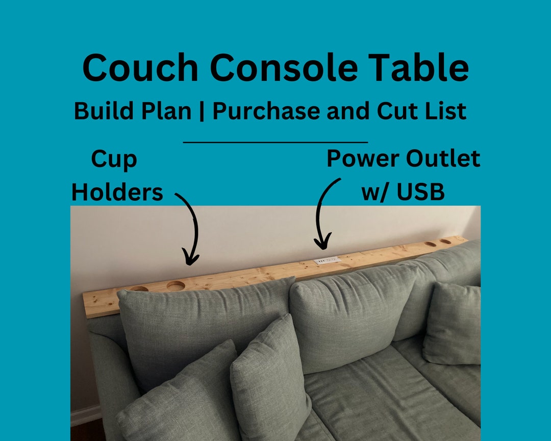 Couch Console Build Plan - Supplies List, Cut List, Blueprints - DIY ...