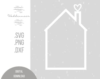 Plotterdatei svg png pdf // Haus mit Herz - Etsy.de