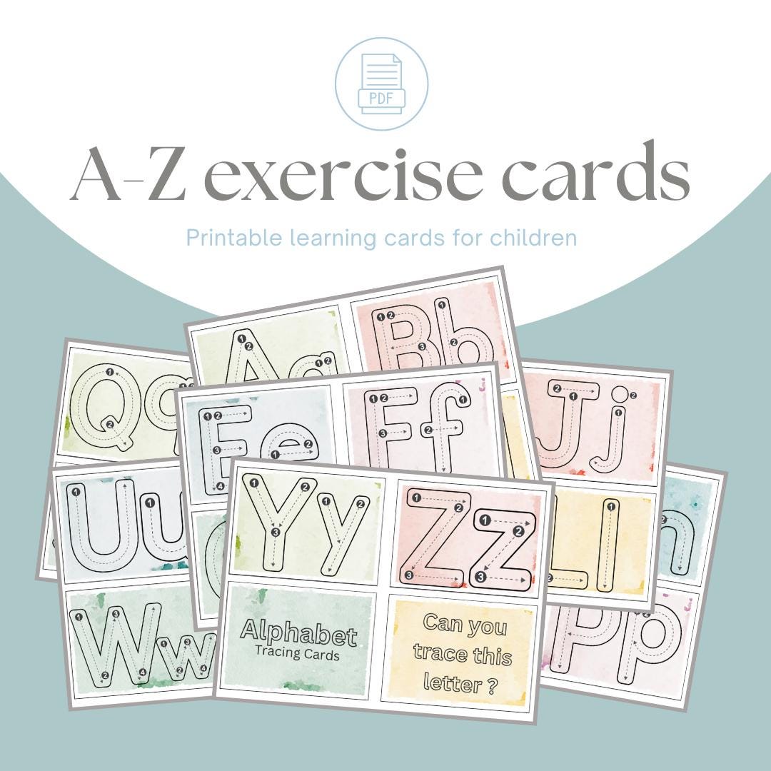 Alphabet Flashcards for Children Start School PDF Print Arrow for ...