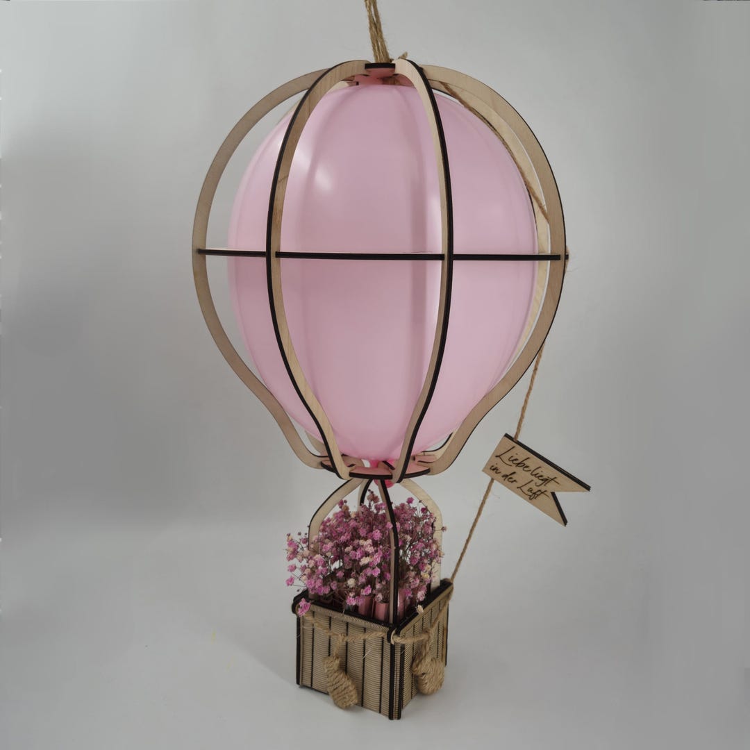 Laser File Hot Air Balloon Laser SVG File Children's Room Money Gift ...