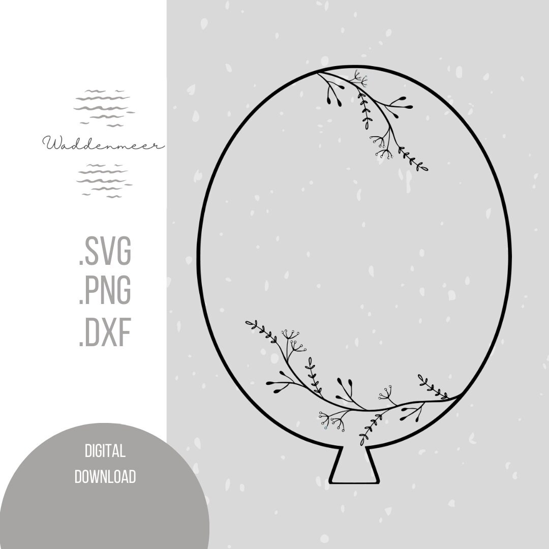 Balloon With Flowers Tendrils Digital File for Plotter or Laser Plotter ...