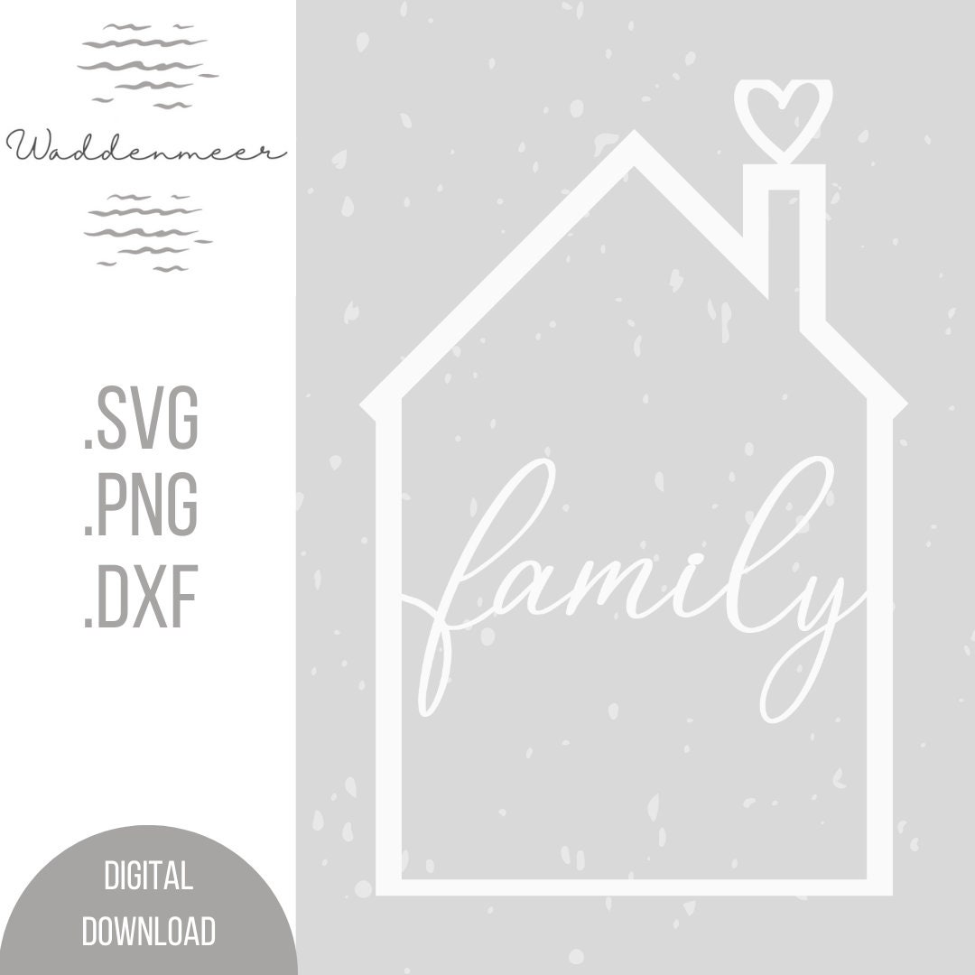 Plotterdatei Haus mit Herz Häuser svg family Familie Digitale Datei für ...