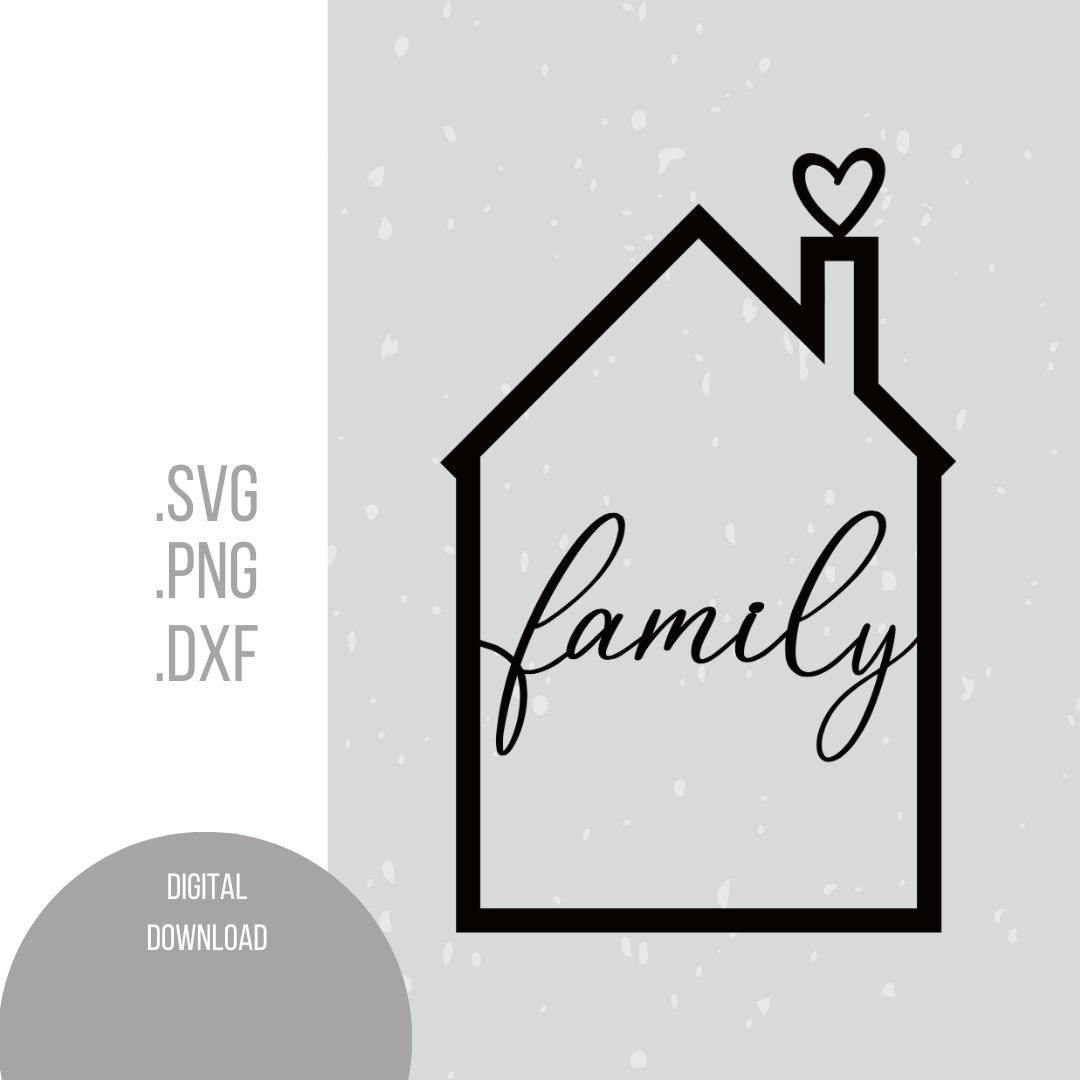 Plotterdatei Haus mit Herz Häuser svg family Familie Digitale Datei für ...