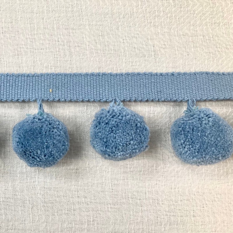 Dusty Blue Pom Pom Tassel - Etsy