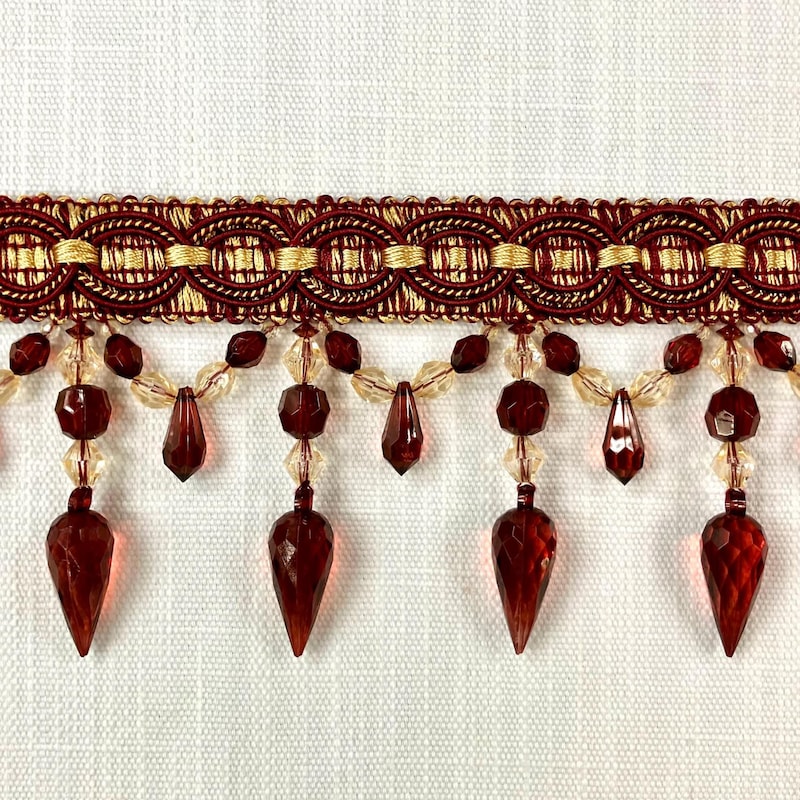 Beaded Fringe Maroon - Etsy