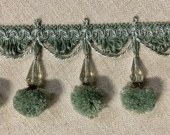 3.75 French Pom Pom Crystal Tassel Fringe Trim TF-68/C | Etsy