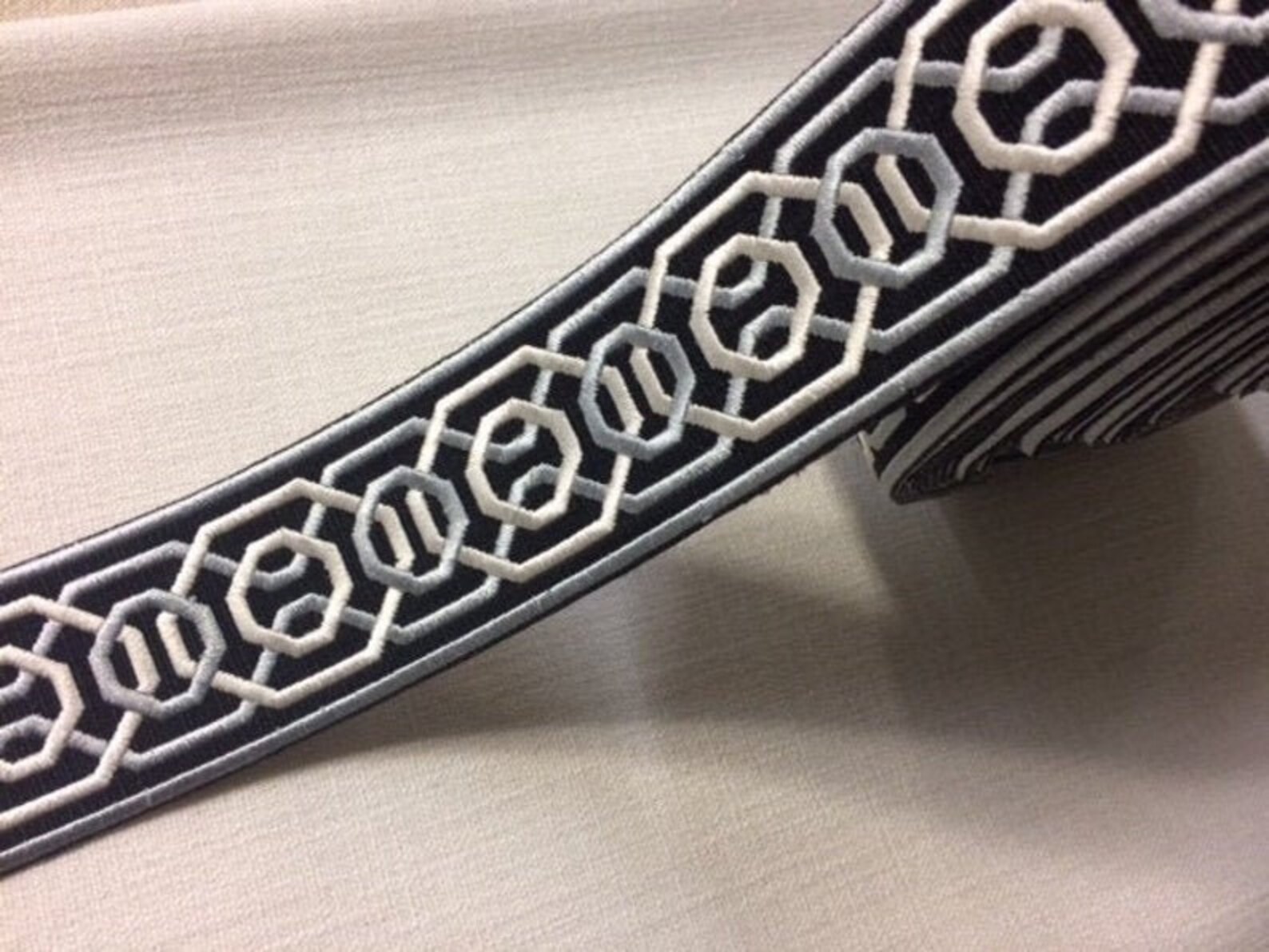 2 1/4" Woven Embroidery Trim Tape H-1151A COLLAGE 2 Upholstery ...