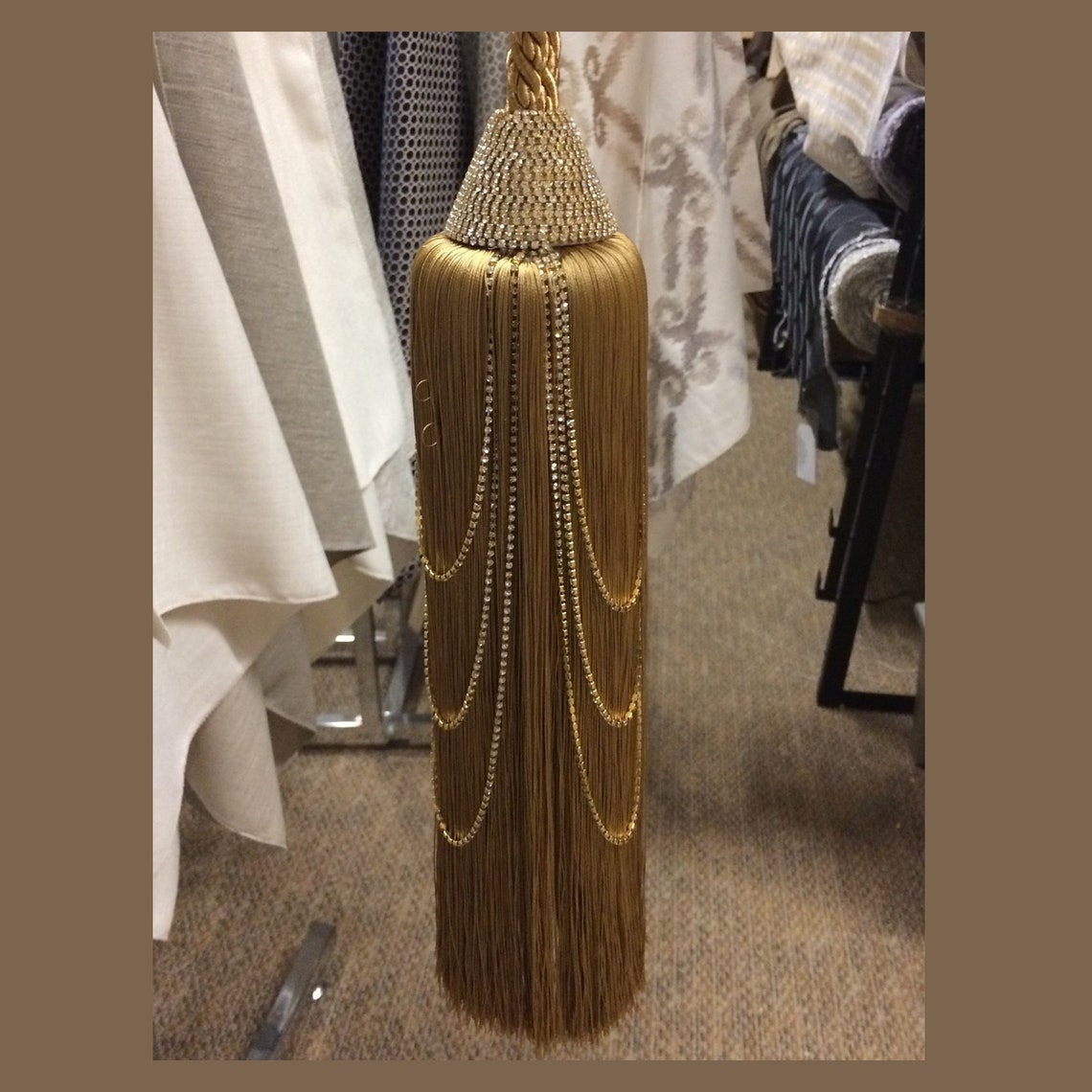Light Gold Rhinestone Curtain and Drapery Tassel Tieback - Etsy