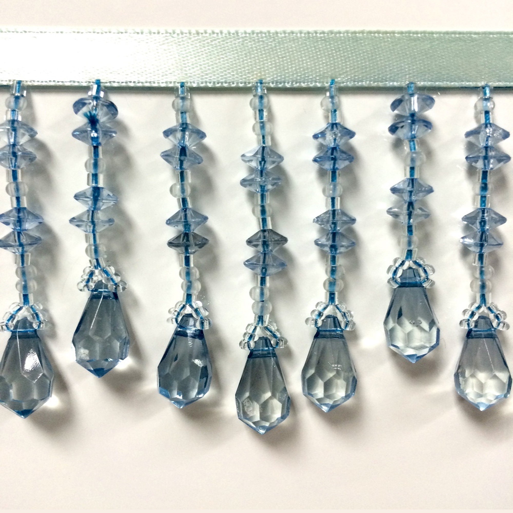 3 Light Blue Crystal Beaded Fringe Trim CBF 19/38 Sold | Etsy