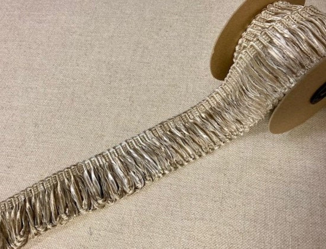 2" Beige & Creamy White Loop Fringe Trim LPF-2/4-2 Upholstery / Drapery ...