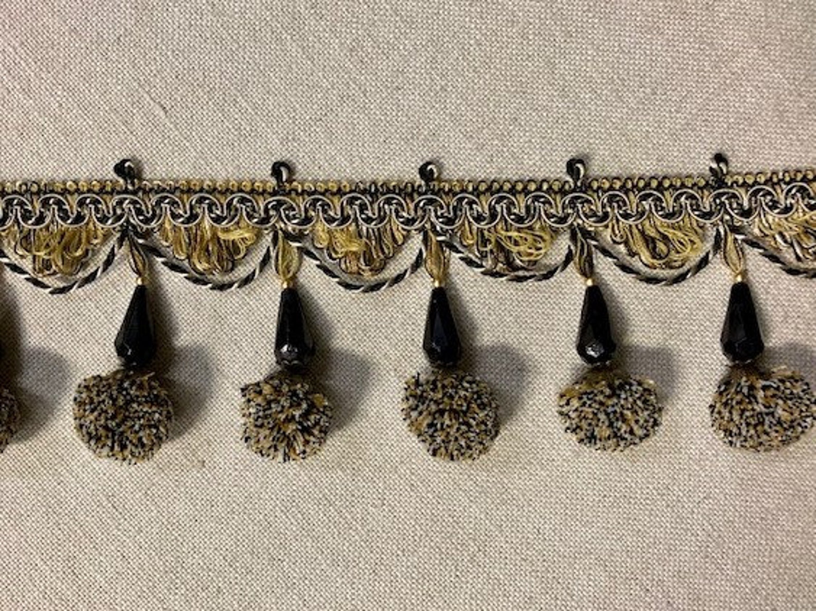 3.75 French Pom Pom Crystal Tassel Fringe Trim TF-68/C - Etsy