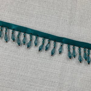 1.5 Teal Crystal Beaded Fringe Trim CBF-3/38 Sold by the Yard - Etsy