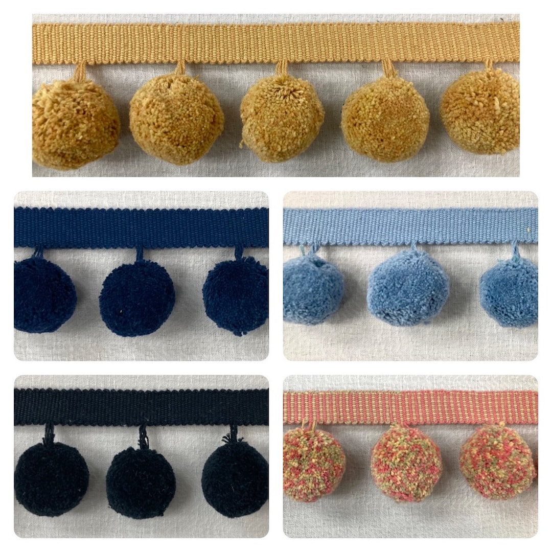 Jumbo Designer Pom Pom Fringe 2.25" Width Trim 24 Handmade Pom Pom's ...