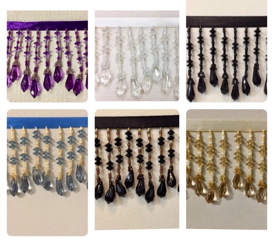 Crystal Beaded Fringe Trim Roselace 2.75" Width CBF-19 Collection 1/2 ...