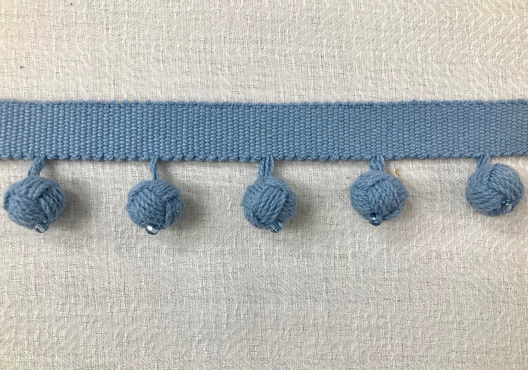 French Blue Hand Knotted Tassel Fringe Trim 1.5" Width 30 Knots per ...