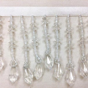 Crystal Beaded Fringe Trim Roselace 2.75" Width CBF-19 Collection 1/2 ...