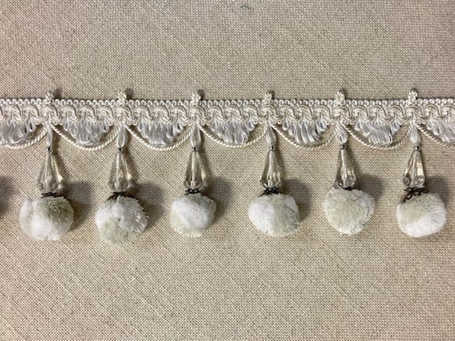 3.75 French Pom Pom Crystal Tassel Fringe Trim TF-68/C - Etsy