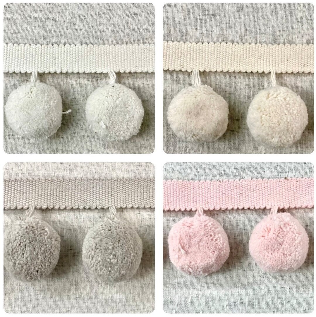 Jumbo Designer Pom Pom Fringe 2.25" Width Trim 24 Handmade Pom Pom's ...