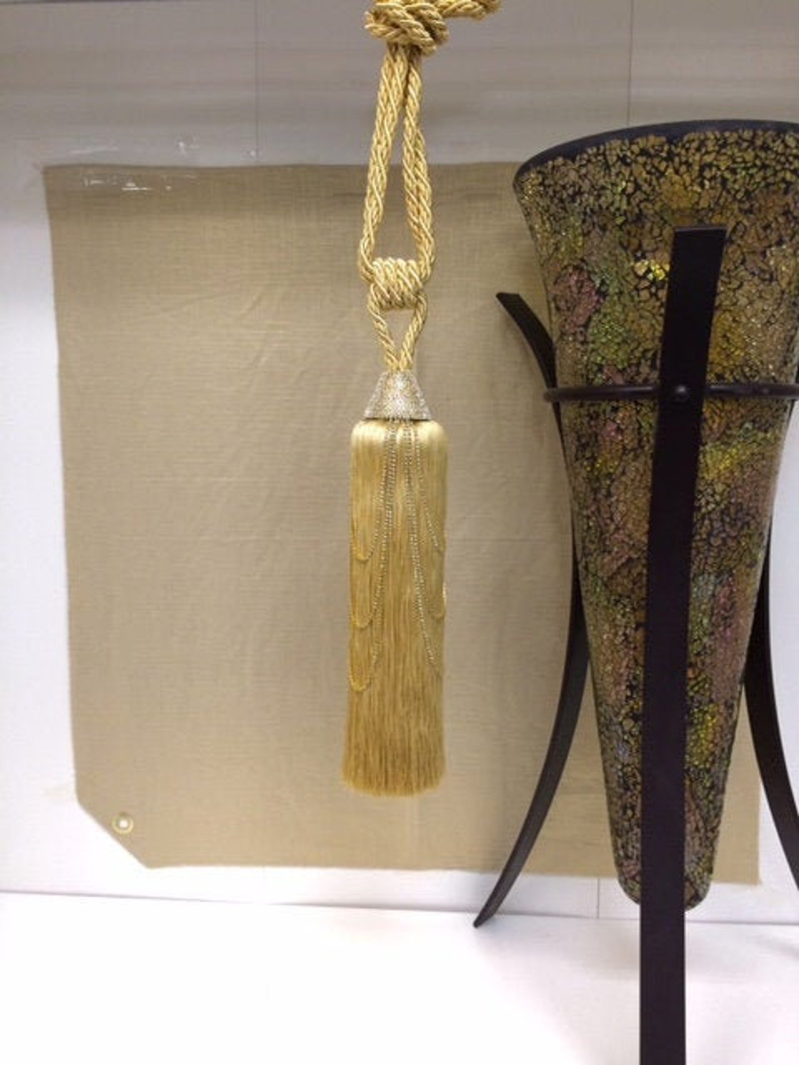 Light Gold Rhinestone Curtain and Drapery Tassel Tieback - Etsy