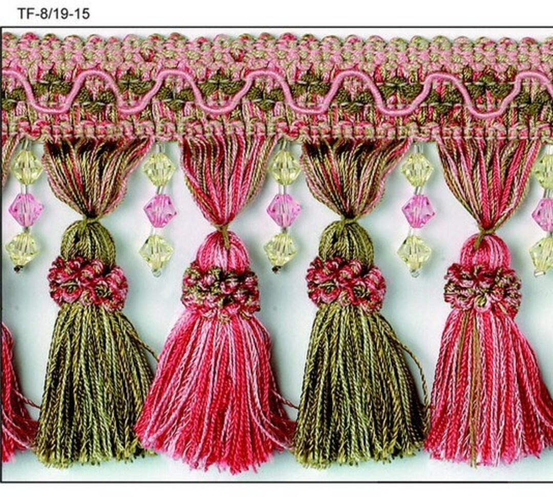 4 Tassel Fringe Trim TF-8/19-15 Upholstery / Drapery / Beaded Fringe - Etsy