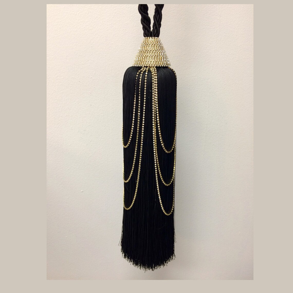 Light Gold Rhinestone Curtain and Drapery Tassel Tieback - Etsy