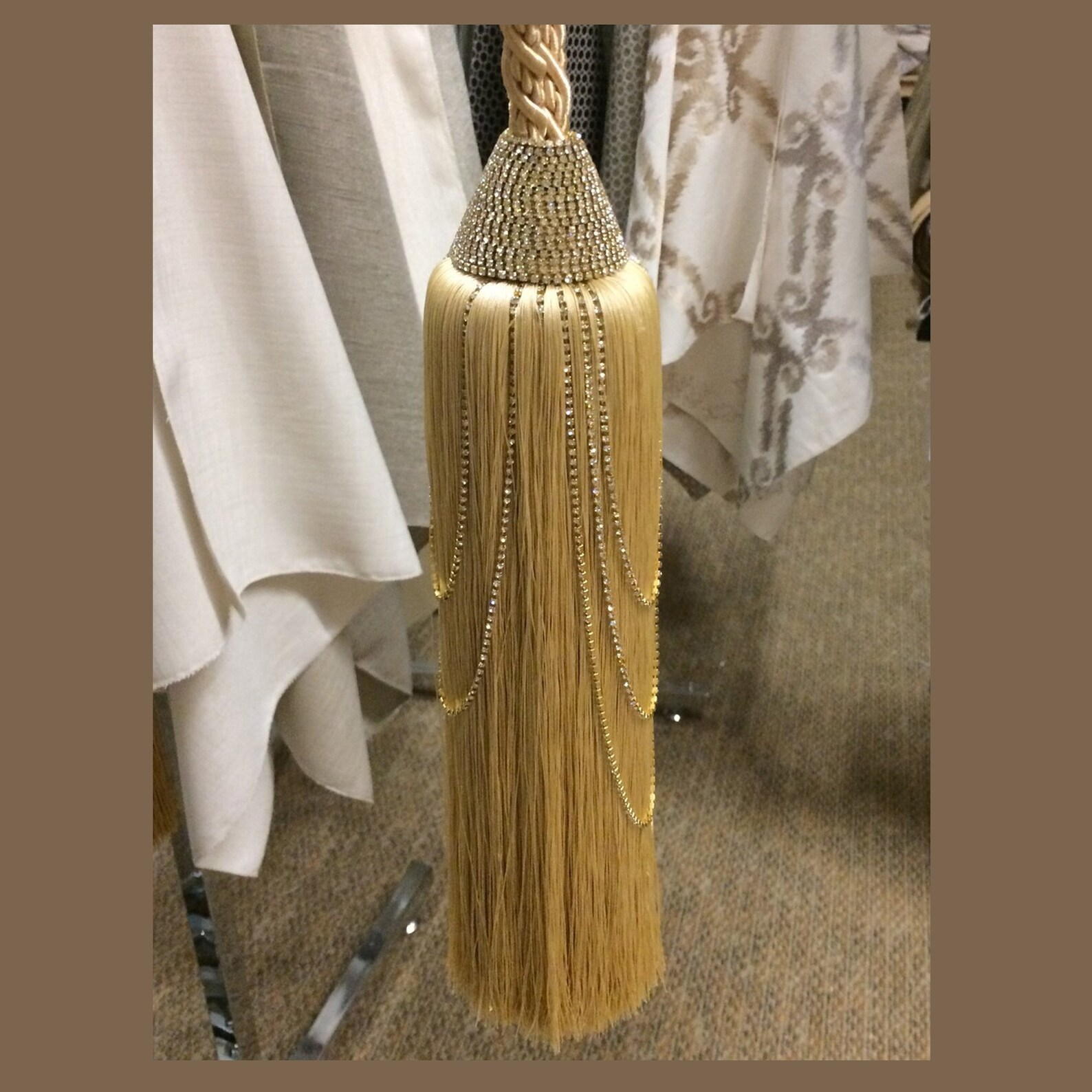 Light Gold Rhinestone Curtain and Drapery Tassel Tieback - Etsy