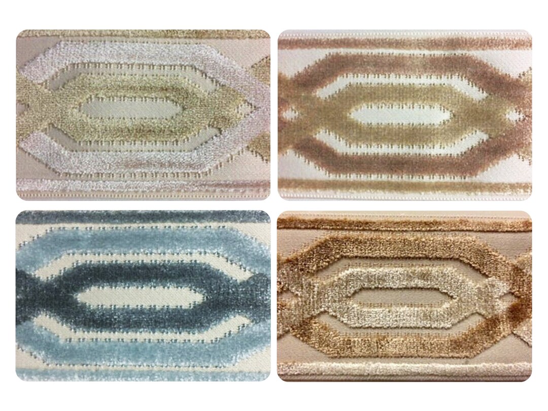 Velvet Woven Embroidery Trim Tape 3.5