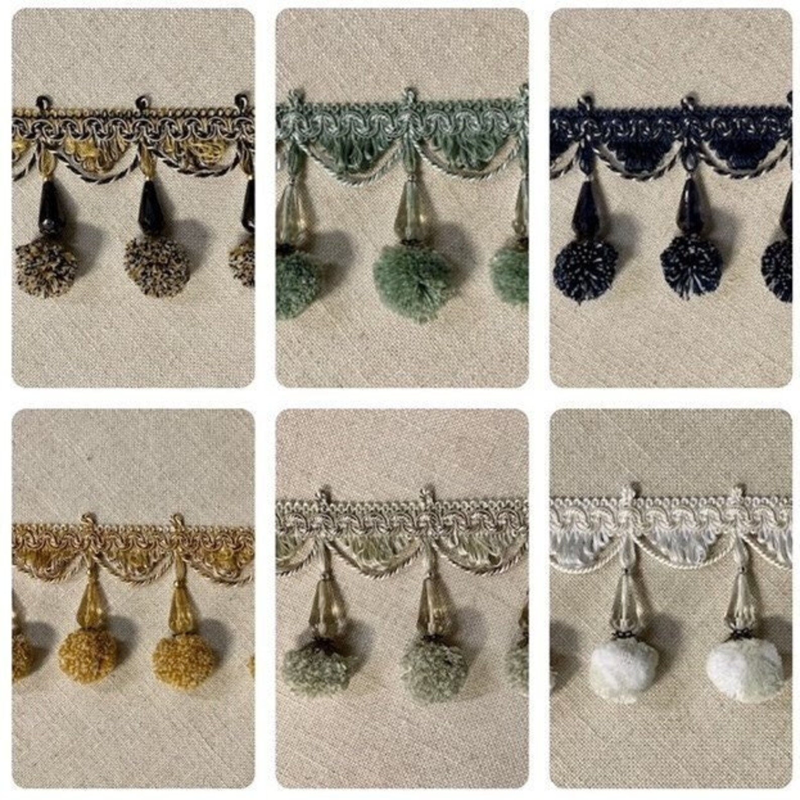 3.75 French Pom Pom Crystal Tassel Fringe Trim TF-68/C - Etsy