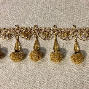 3.75 French Pom Pom Crystal Tassel Fringe Trim TF-68/C Upholstery ...