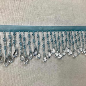 3 Light Blue Crystal Beaded Fringe Trim CBF-19/38 Sold by the Yard ...