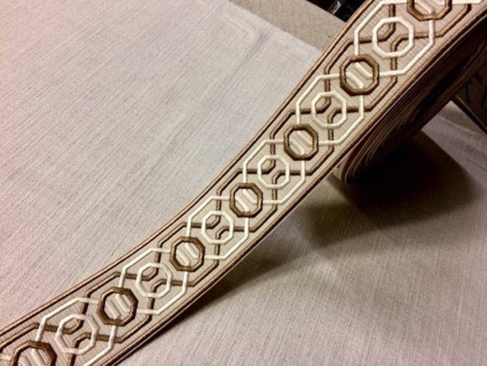 2 1/4" Woven Embroidery Trim Tape H-1151A COLLAGE 2 Upholstery ...