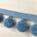 French Blue Jumbo Designer Pom Pom Fringe 2.25" Width Trim 24 Handmade ...