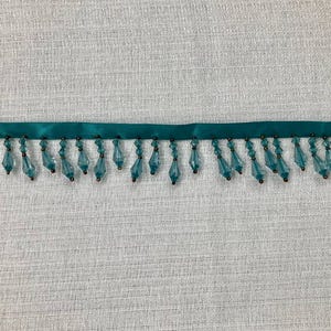 1.5 Teal Crystal Beaded Fringe Trim CBF-3/38 Sold by the Yard - Etsy