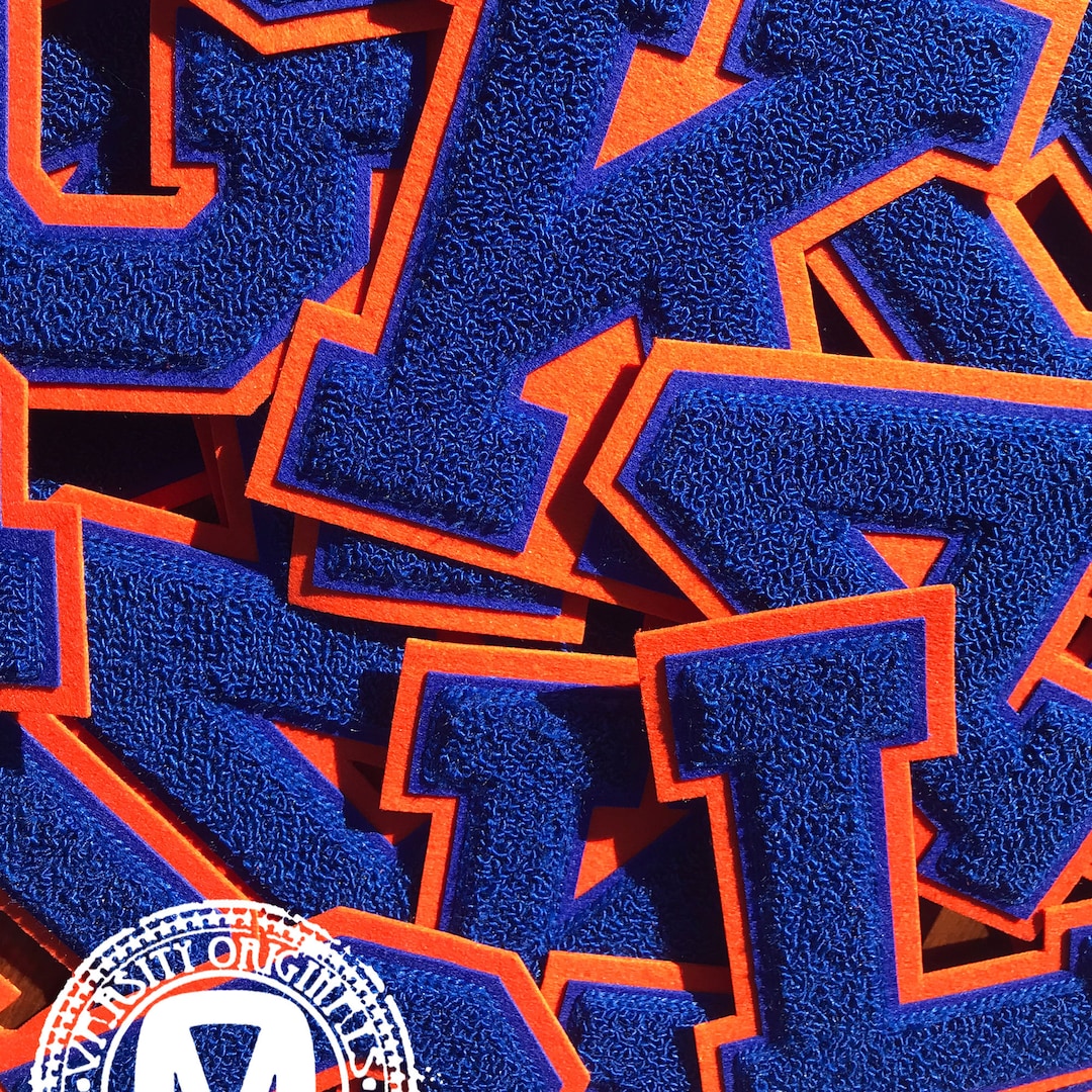 Royal Blue/orange 6” Chenille Varsity Letterman Letter Patches / A-Z ...