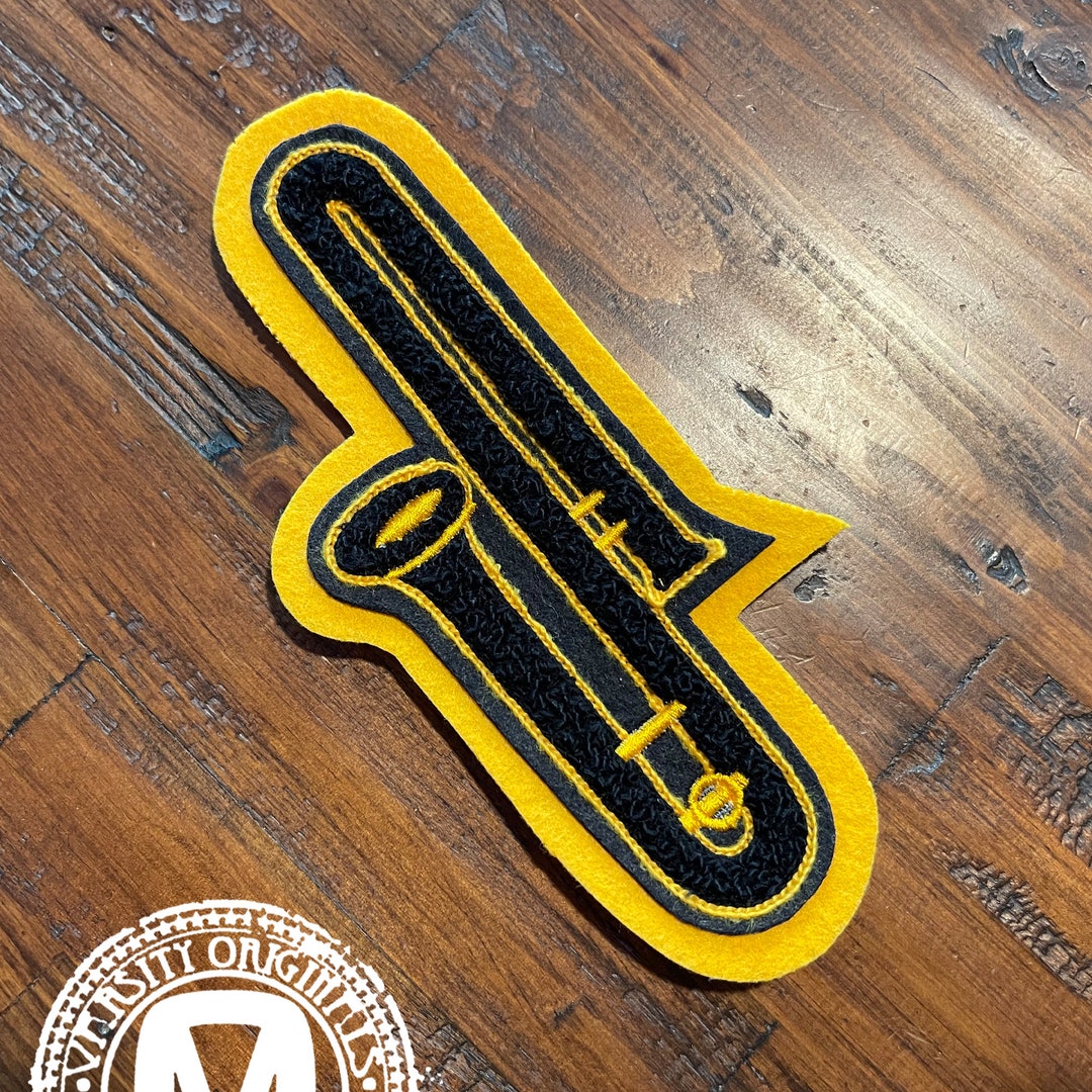6 Chenille Varsity Letterman Patch / Band Trombone Patch / In-stock ...