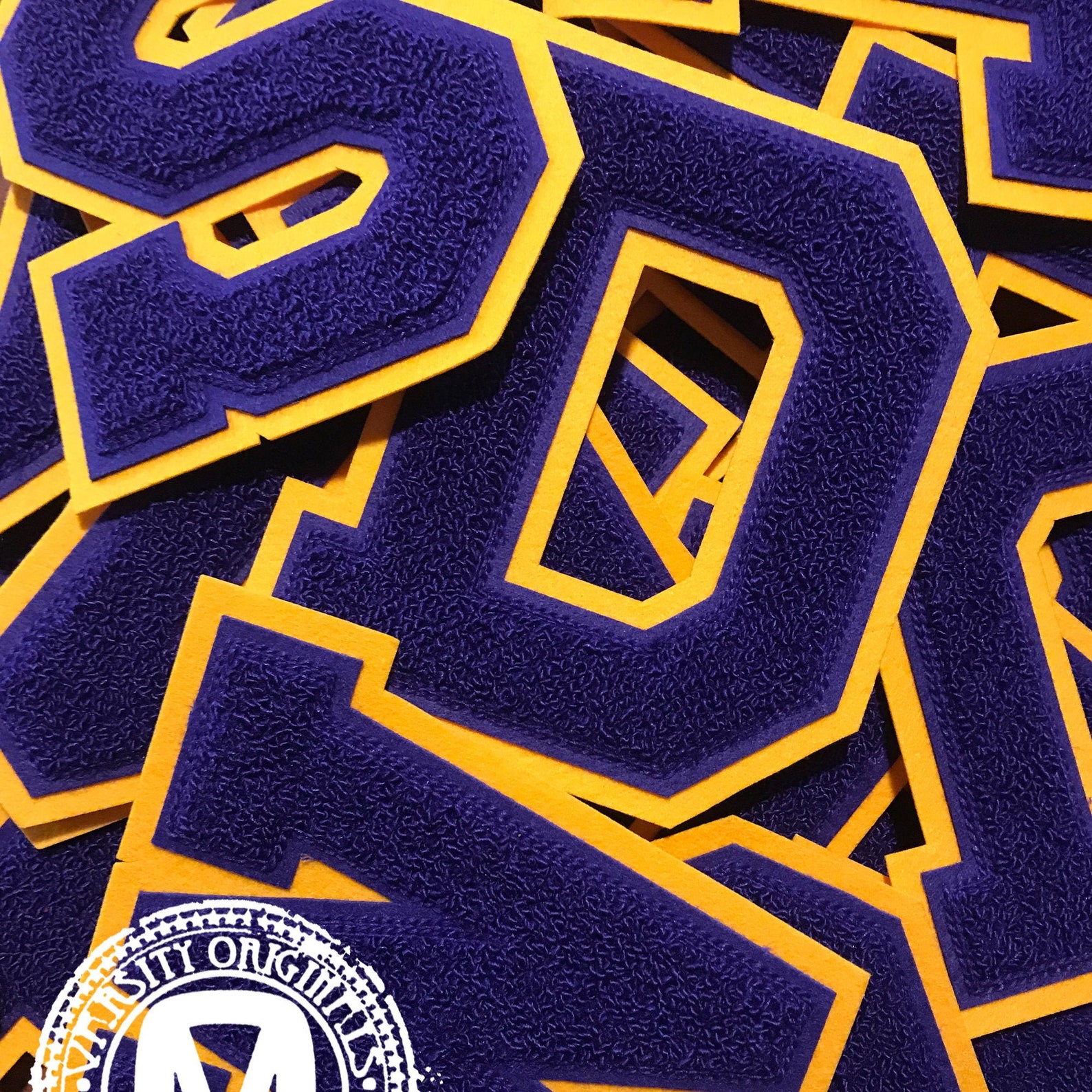 Purple/gold 6 Chenille Varsity Letter Patches - Etsy