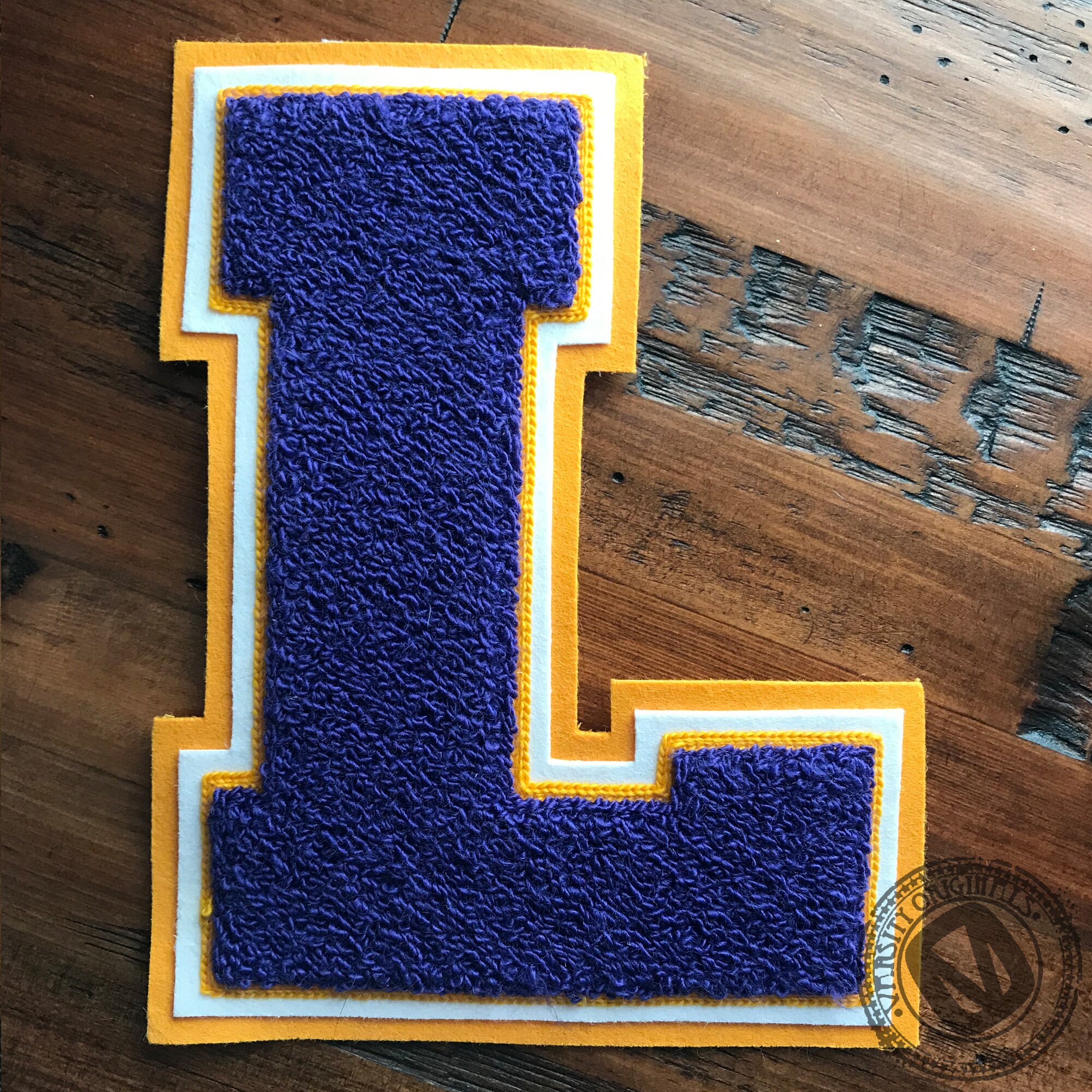 Athletic Block Chenille Letter L Patch | Etsy