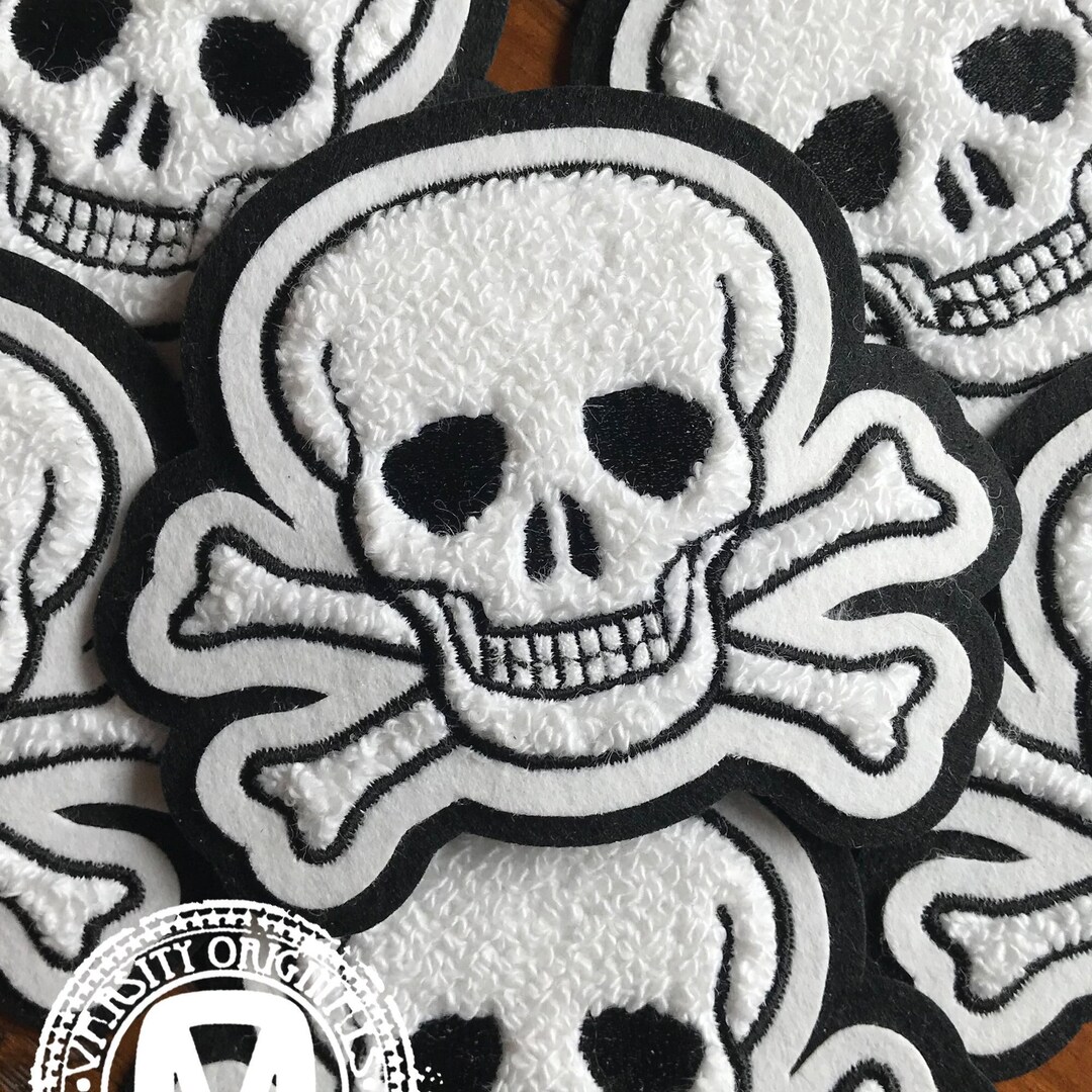 Chenille Skull and Crossbones Patches / In-stock / Ready to Ship / MADE in USA - Etsy