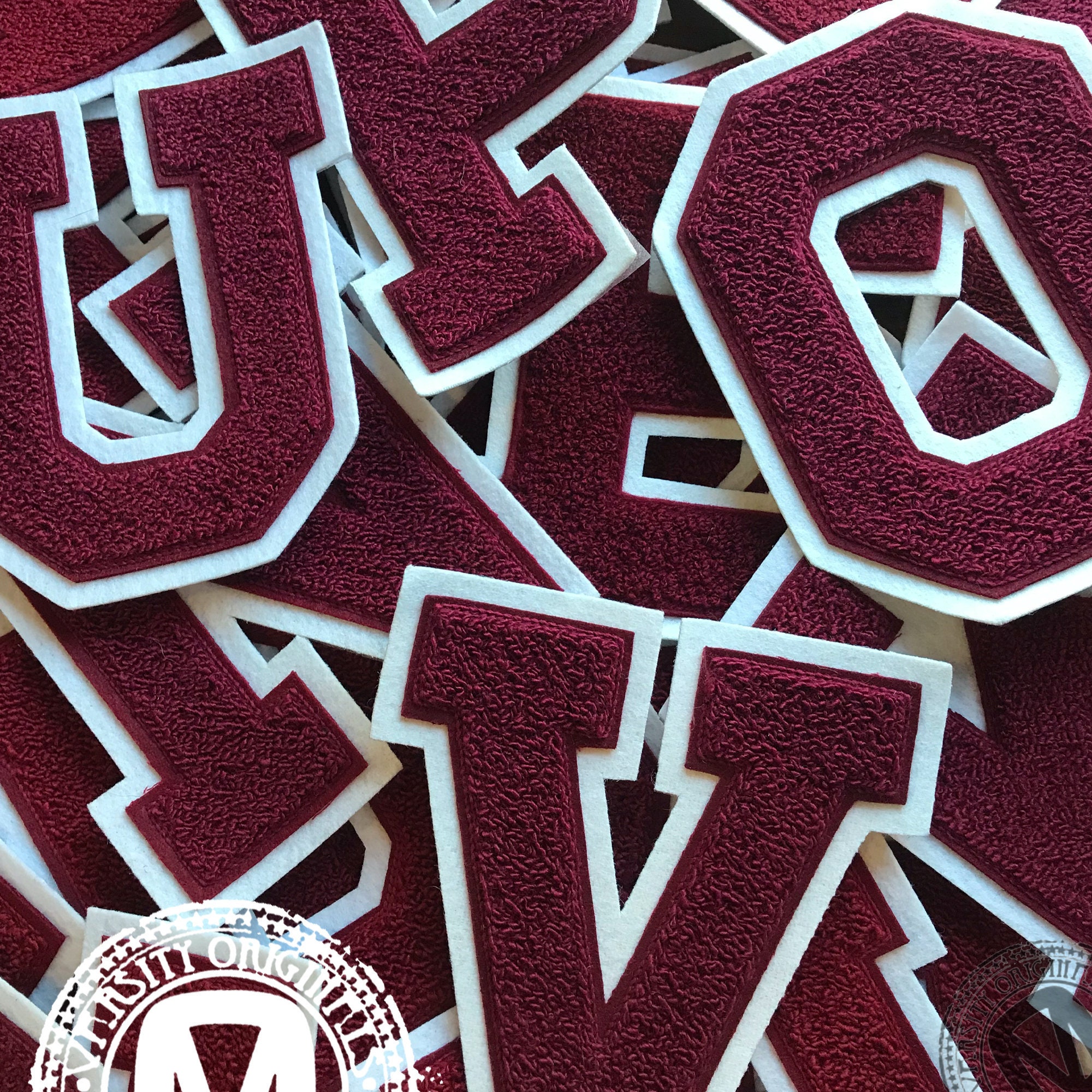 Cardinal/White 6 Chenille Varsity Letter Patches | Etsy