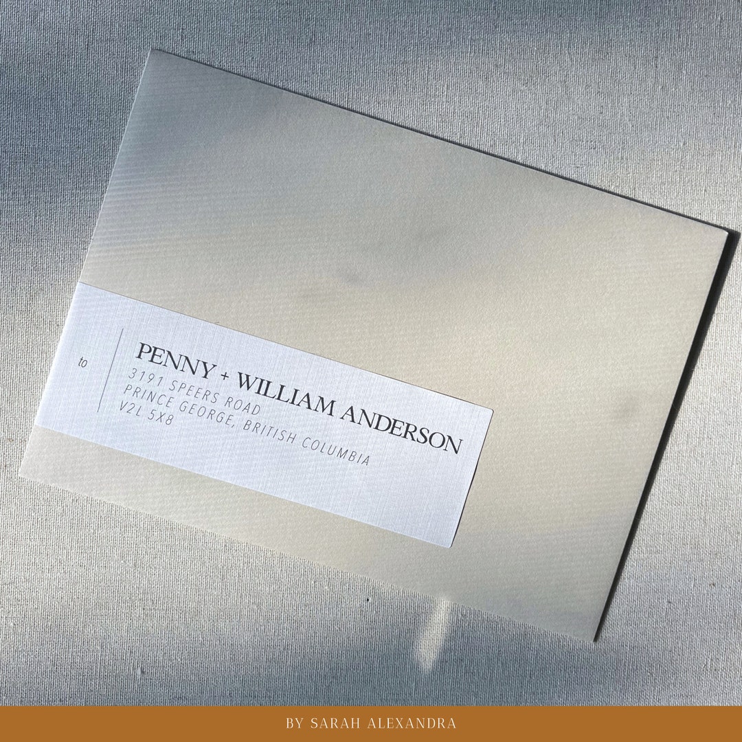 Printed Wraparound Address Labels: Modern Personalized Envelopes, 8x2 ...