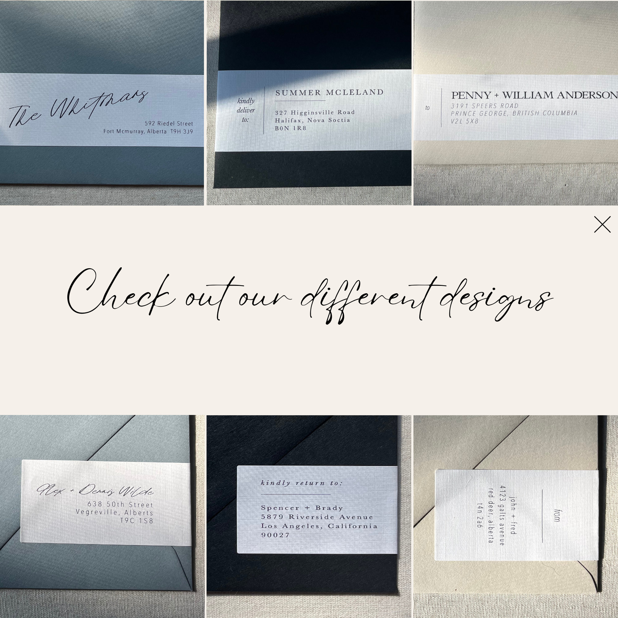 PRINTED Wraparound Address Labels, Modern Address Label, Personalized ...