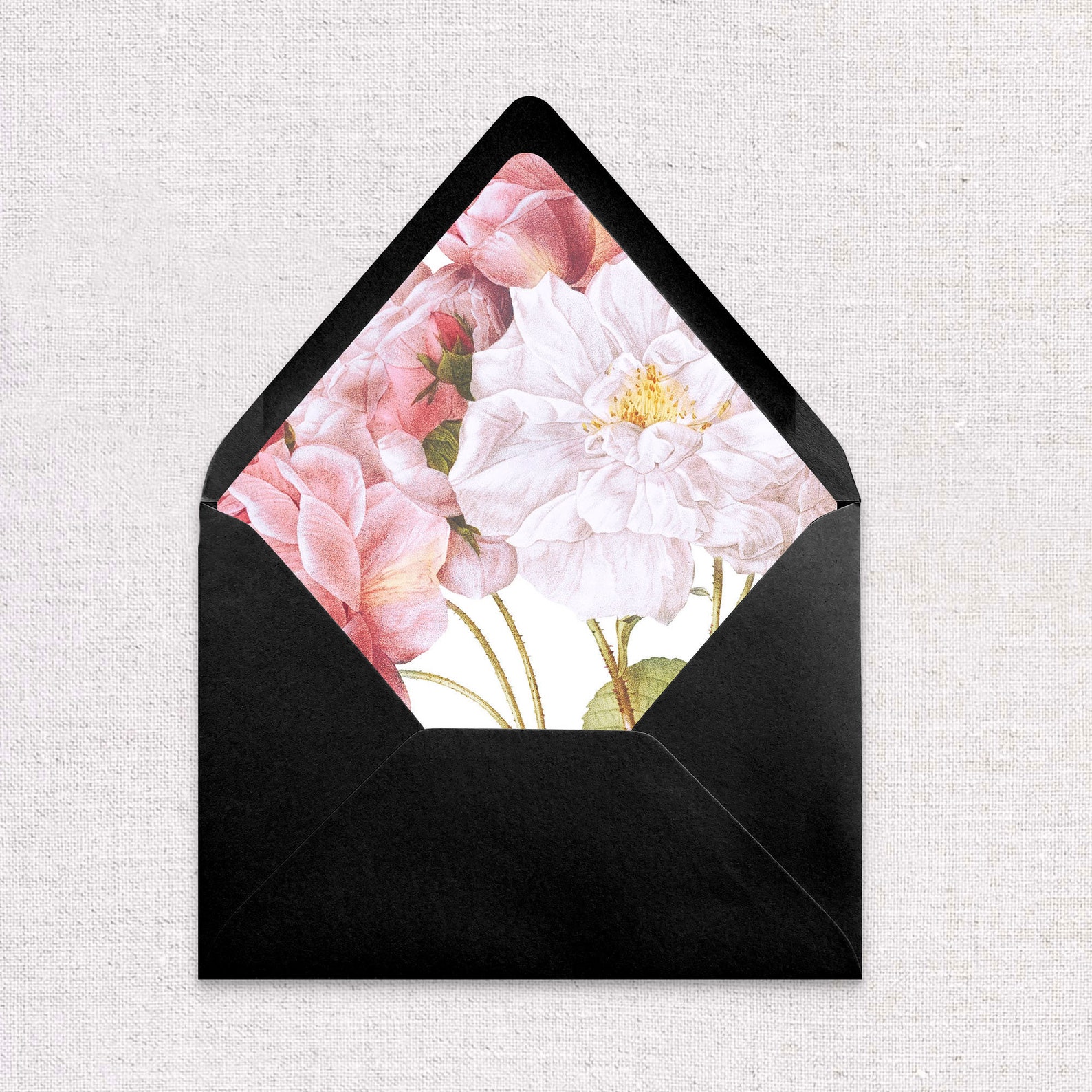 Roses Envelope Liner: Romantic Floral A7 Euro Flap (digital Download ...