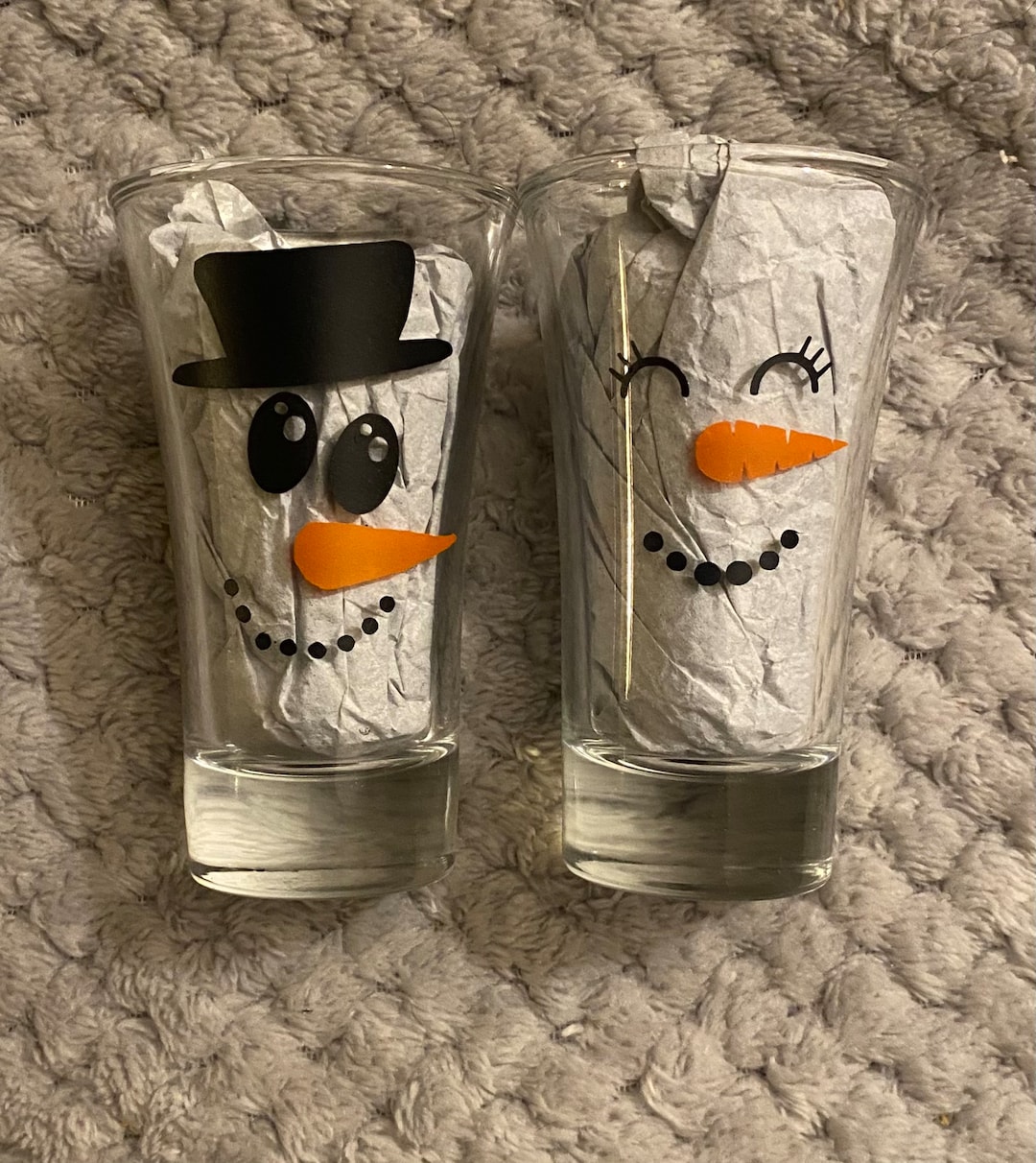 Snowman Themed Shot Glasses - Etsy