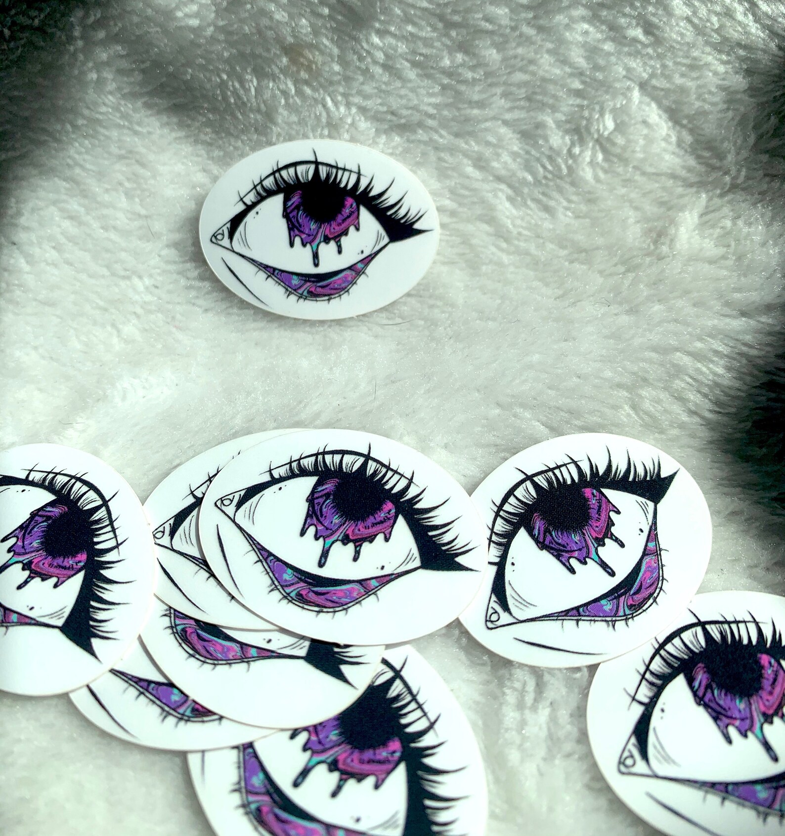 Trippy Eye Sticker Rainbow Dripping Psychedelic | Etsy