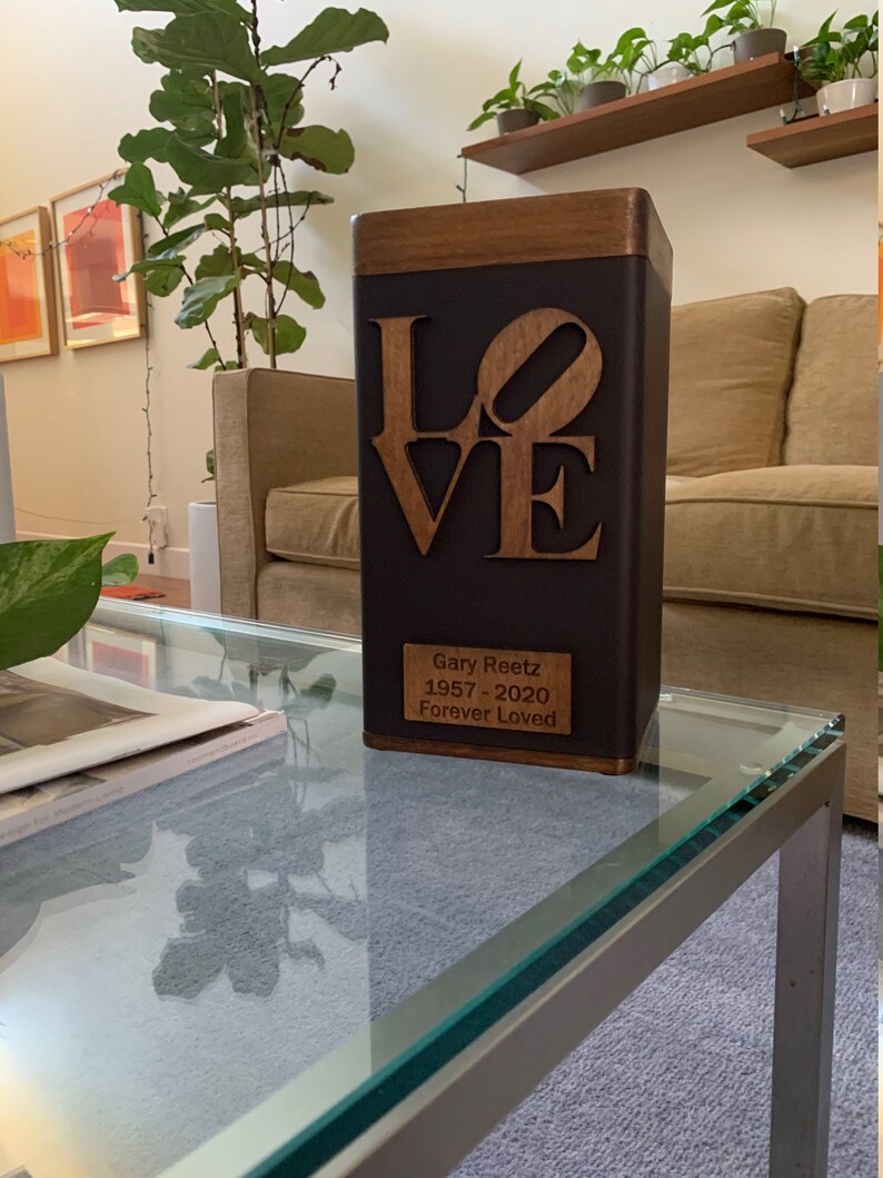 Urn for Ashes Modern Rustic Look Handcrafted Wood and Metal | Etsy